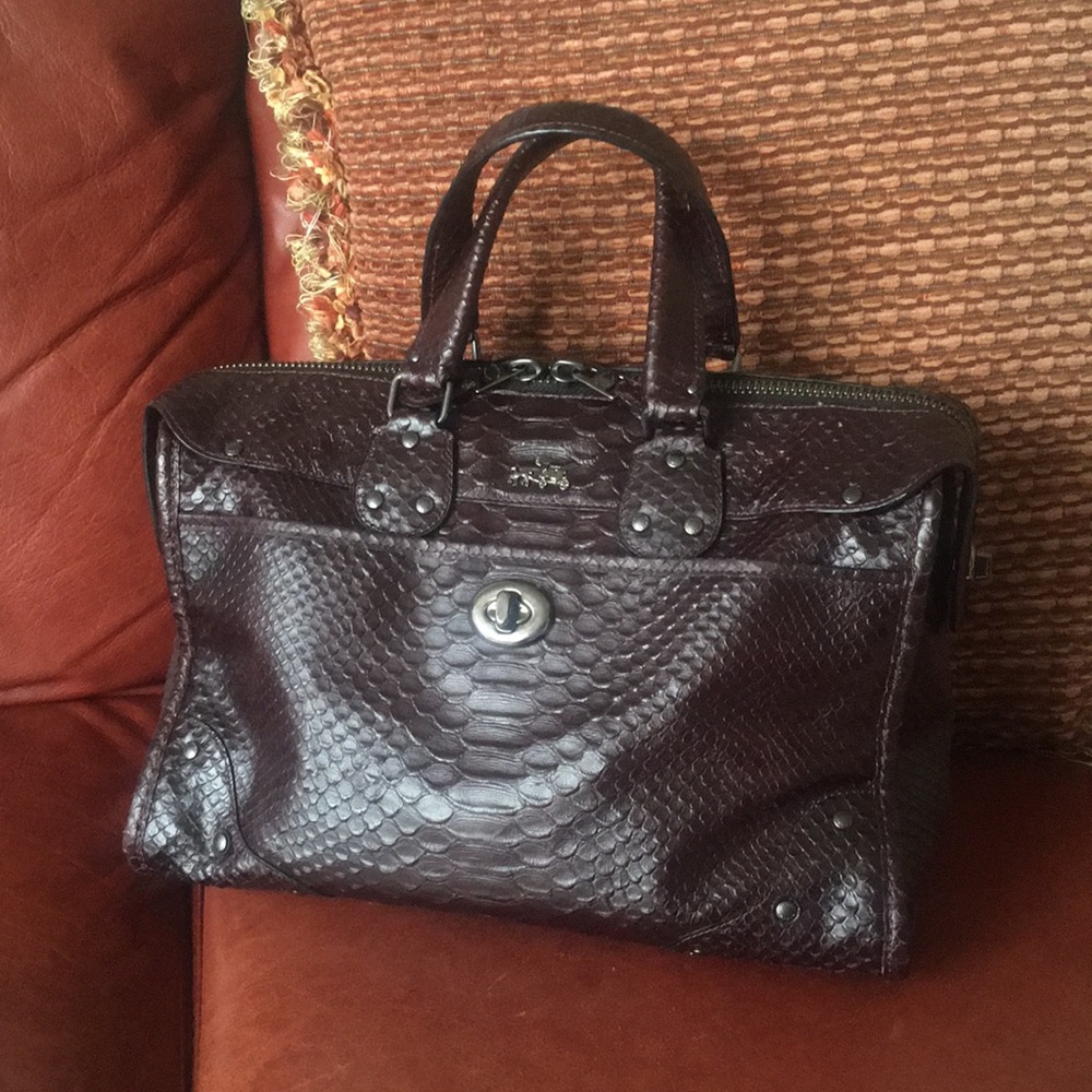 Coach Python Rhyder Bag In Oxblood - Gem